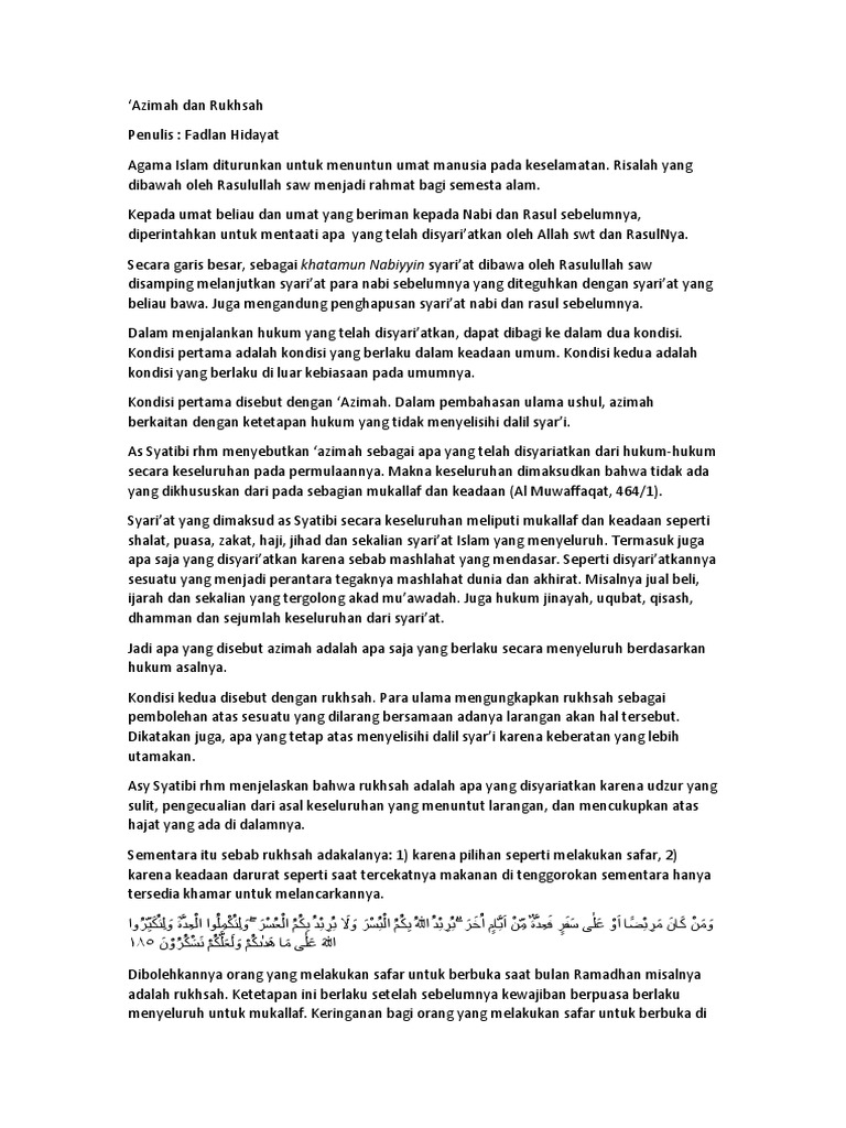Azimah Rukhsah | PDF