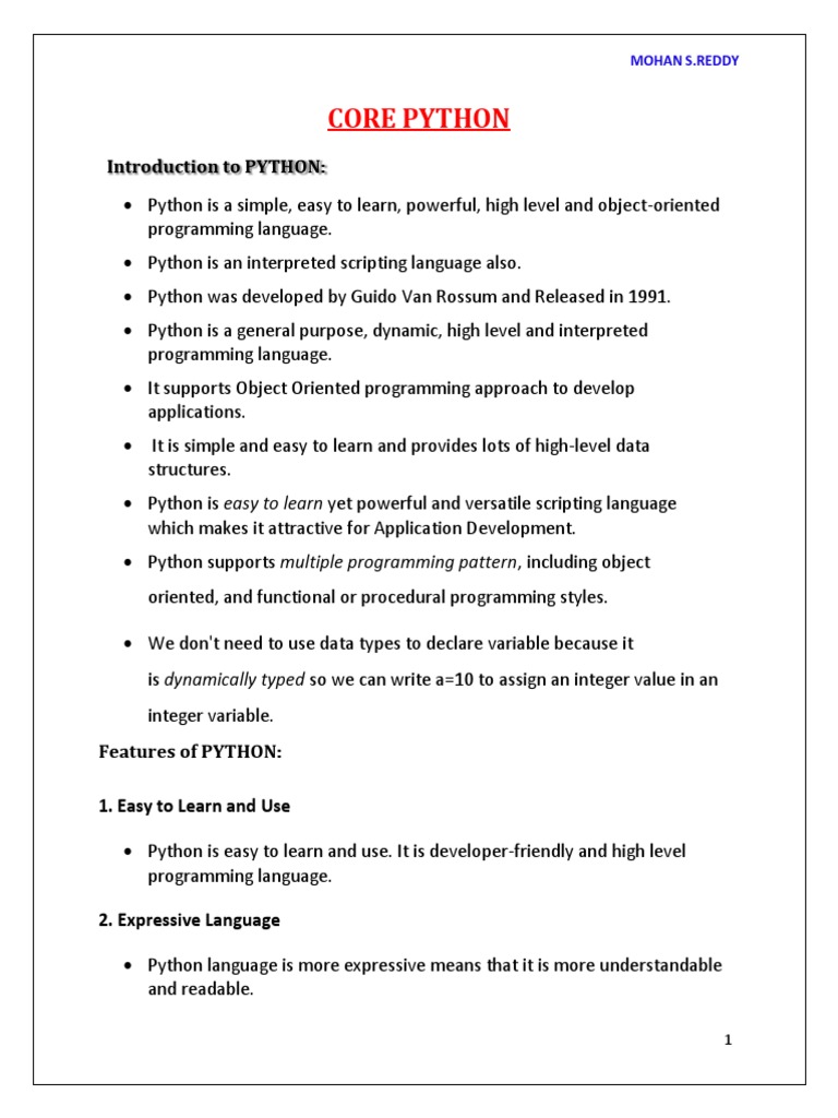 Core Python | Download Free PDF | Python (Programming Language) | Control Flow