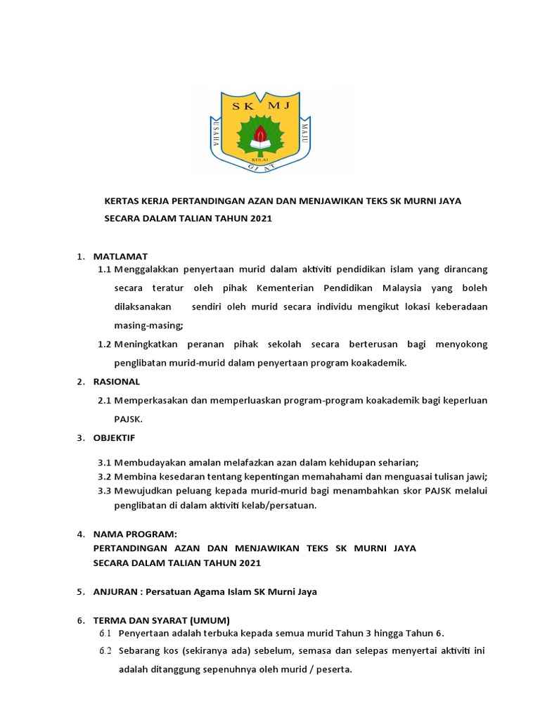 Kertas Kerja Azan Dan Enjawikan Teks | PDF