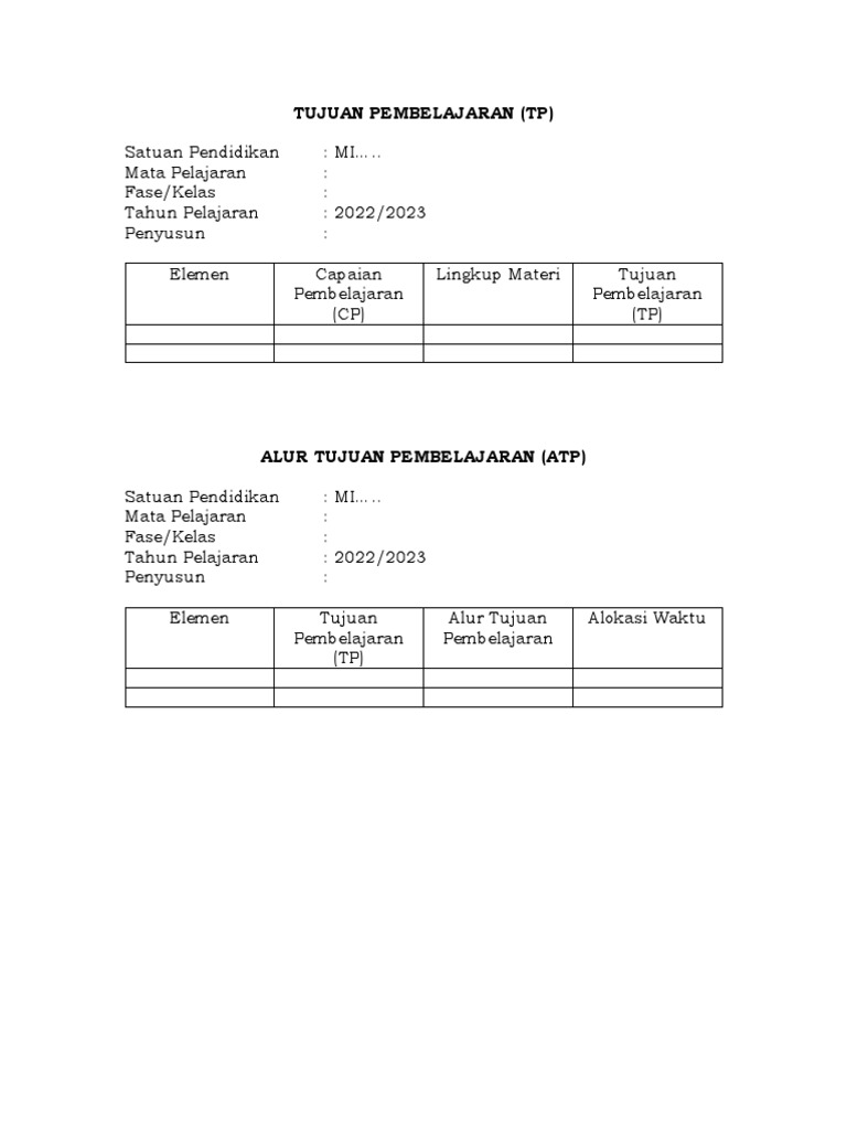 Form CP, TP Dan ATP | PDF