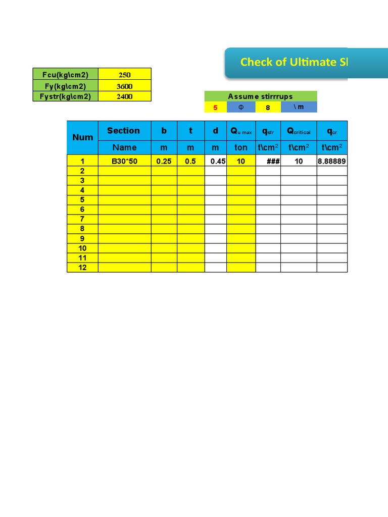 2-Check of Ultimate Shear For Beam | PDF