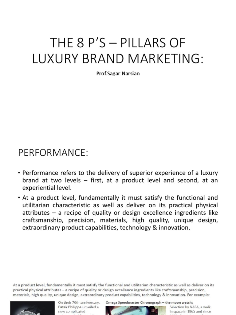 UNT 3 - Pillars of Luxury Brand Marekting 8Ps | PDF | Brand | Pricing