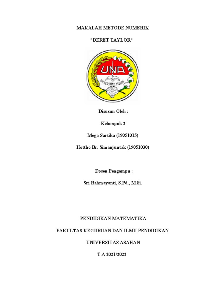 Metode Numerik: Deret Taylor dalam Matematika | PDF
