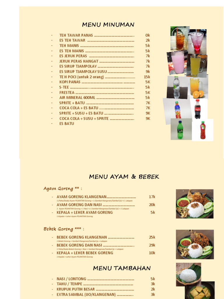Format Menu Baru | PDF