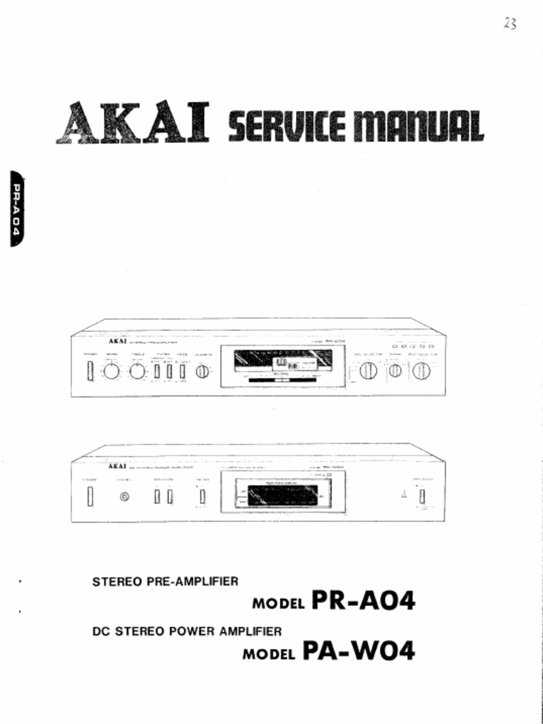 Akai Pa-W04 Pr-A04 | PDF