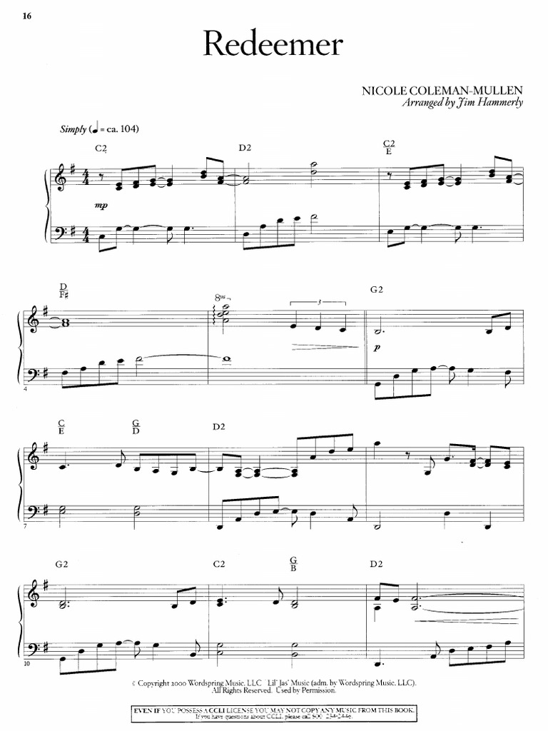 Redeemer-G-Arr. Jim Hammerly-2000 | PDF