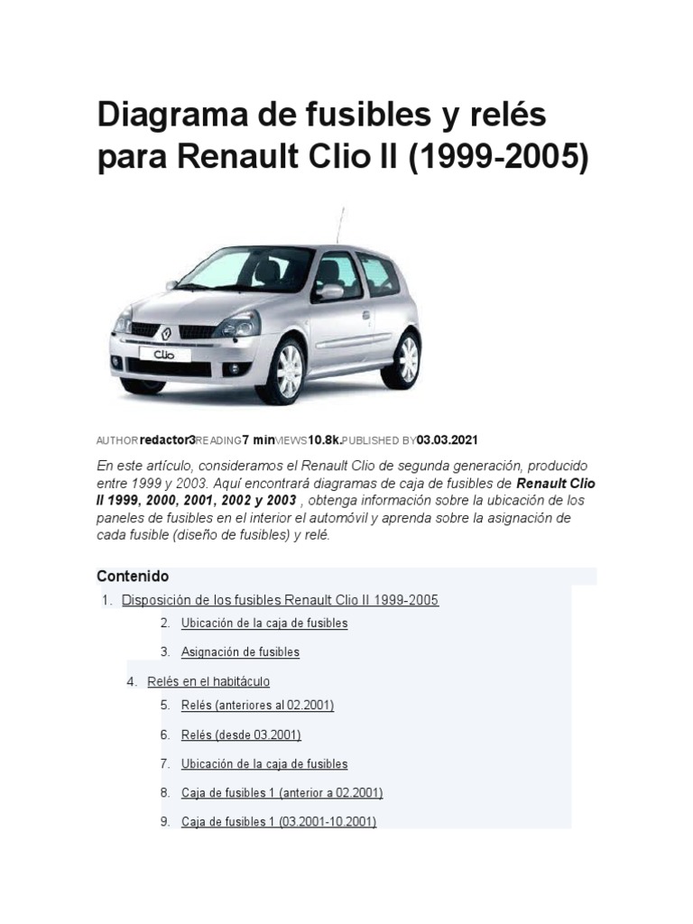 Manual de Renault Clio | PDF | Relé | Sistema de freno antibloqueo