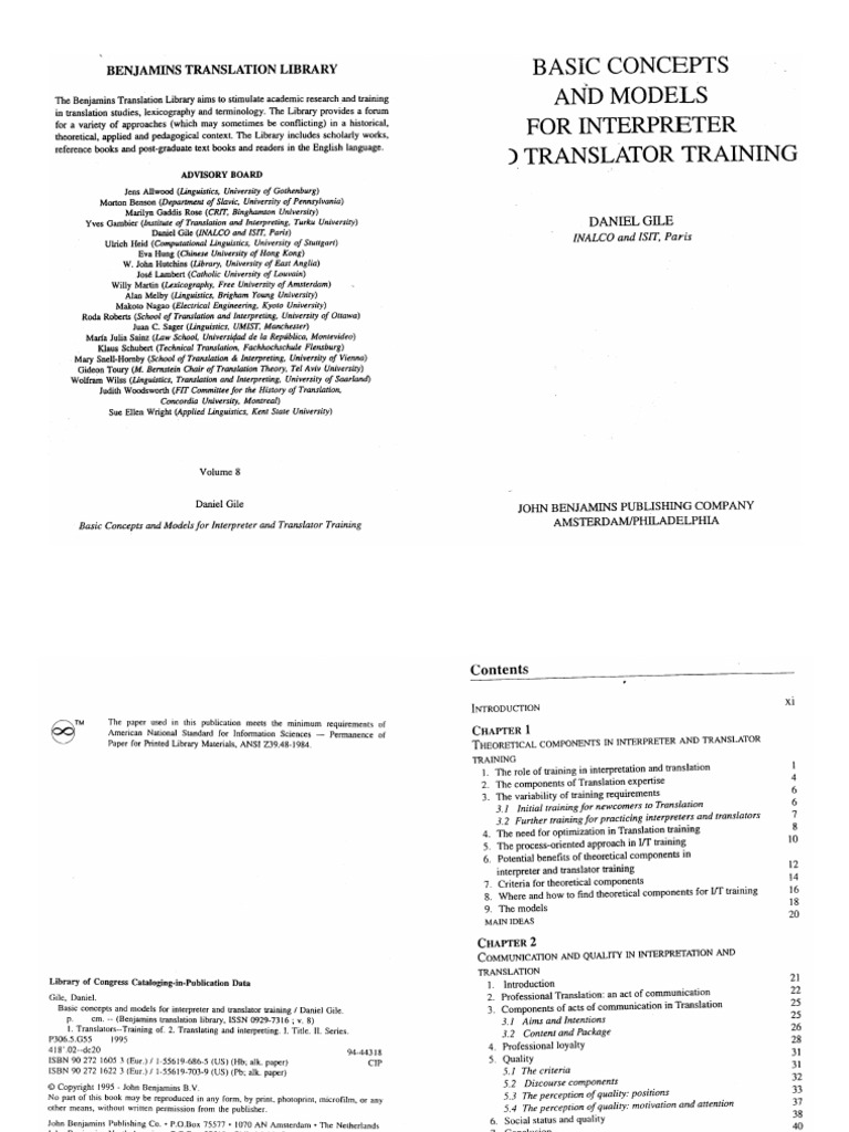 Basic Concepts and Models For Interpreter and Translator Training | PDF