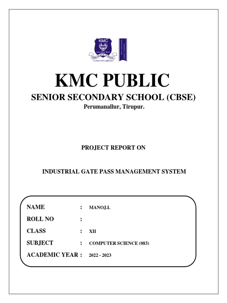 Industrial Gate Pass Management System: A Project Report on Developing a Digital Gate Pass ...