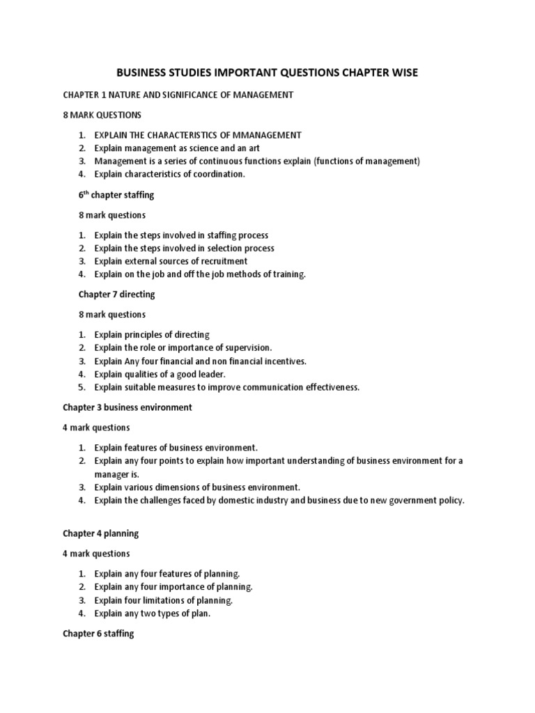 Key Business Studies Exam Questions | PDF | Human Resources | Recruitment