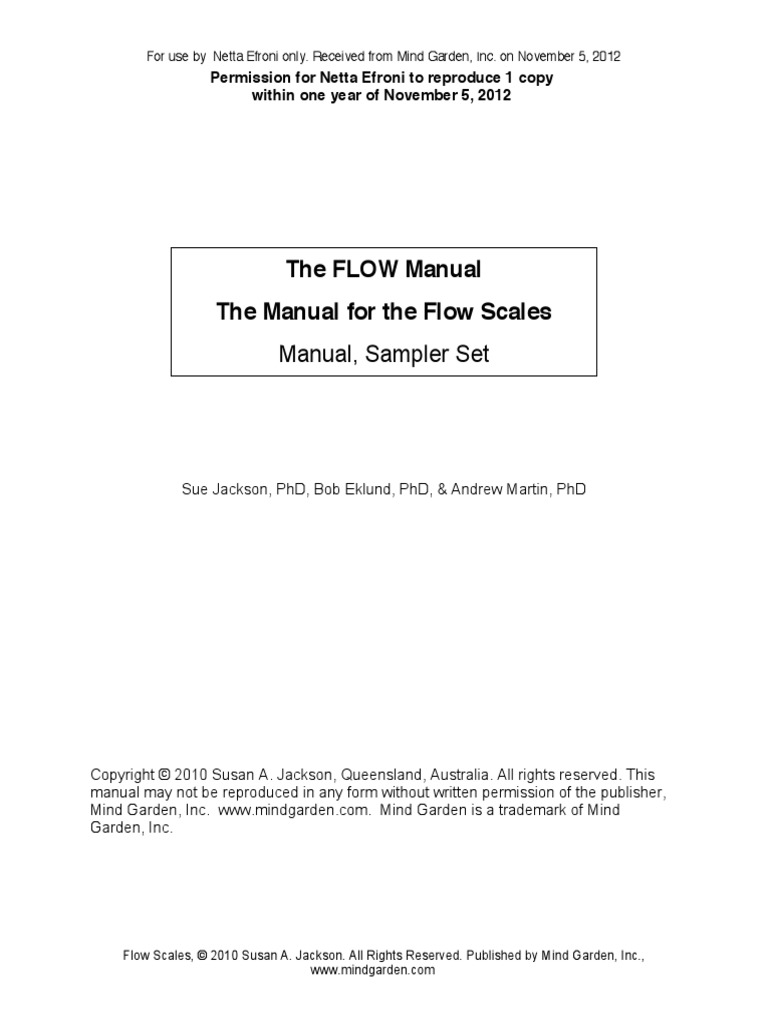 Flow Scales 2 | PDF | Flow (Psychology) | Experience