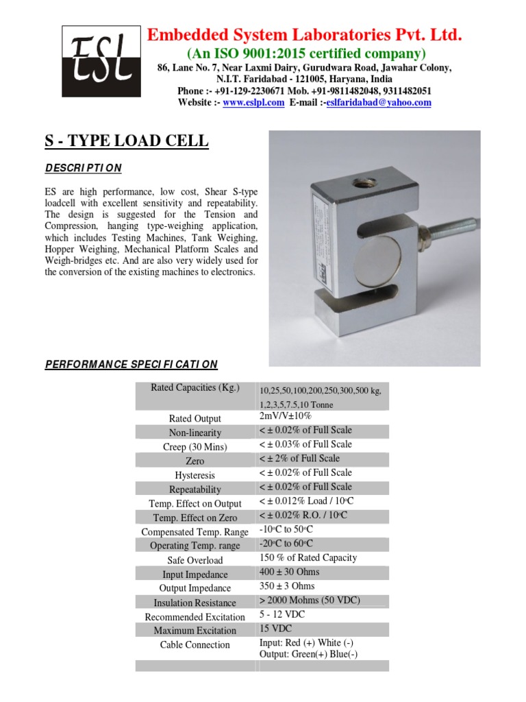 S Type Load Cell Download Free Pdf Electromagnetism Electronics