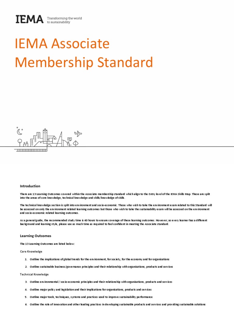 Iema Associate Membership Standard | PDF | Sustainability | Learning