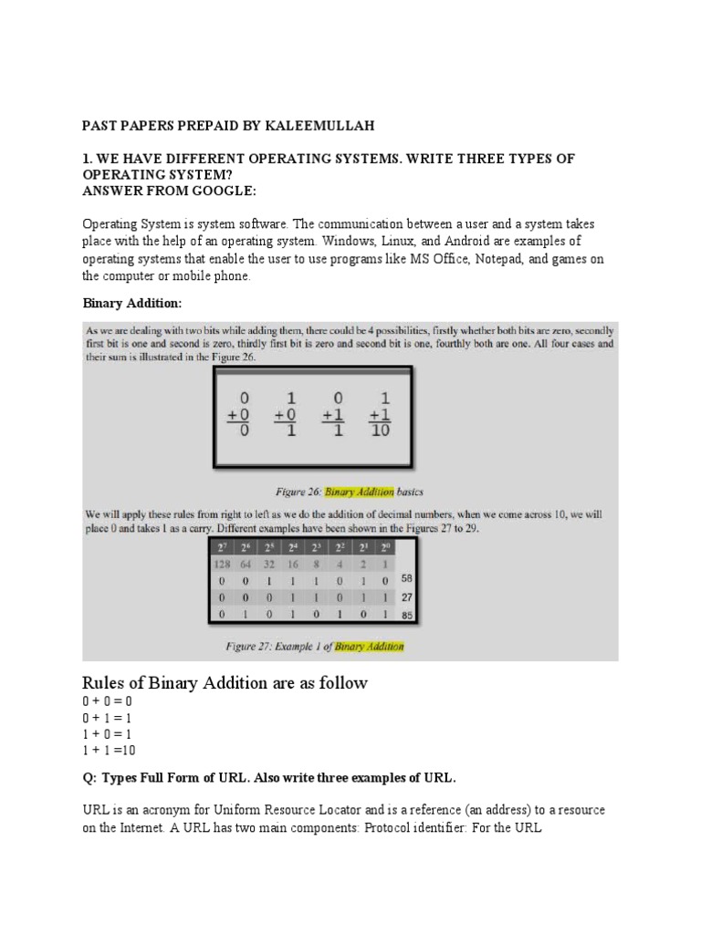 Past Papers Csi 101 | PDF | Operating System | Graphical User Interfaces