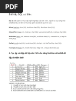 Đề + Đáp án bài tập quản lý sinh viên (SQL Server) | PDF