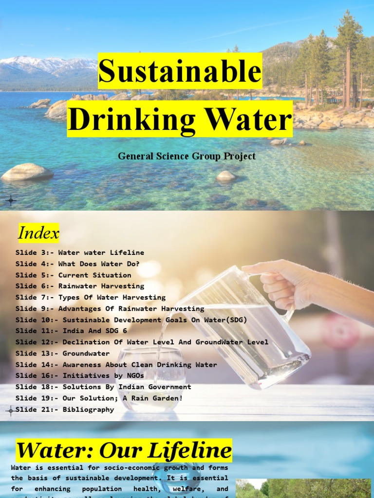 Sustainable Drinking Water | PDF | Drinking Water | Water Scarcity