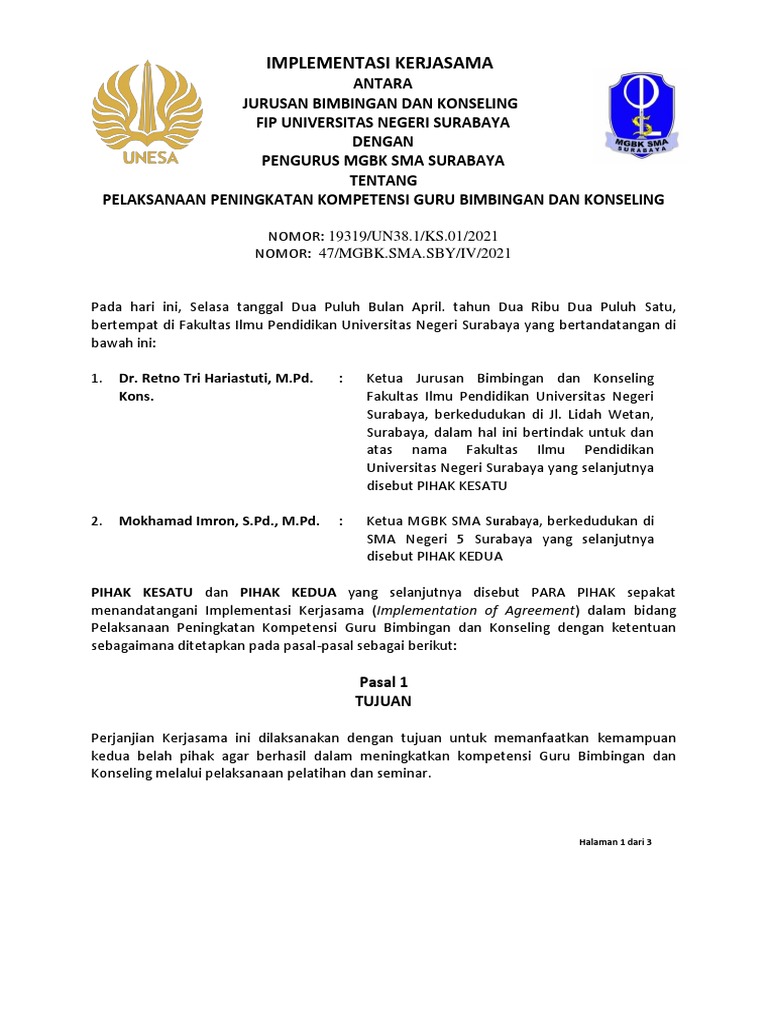 IA BK FIP Unesa DG MGBK SMA Surabaya | PDF