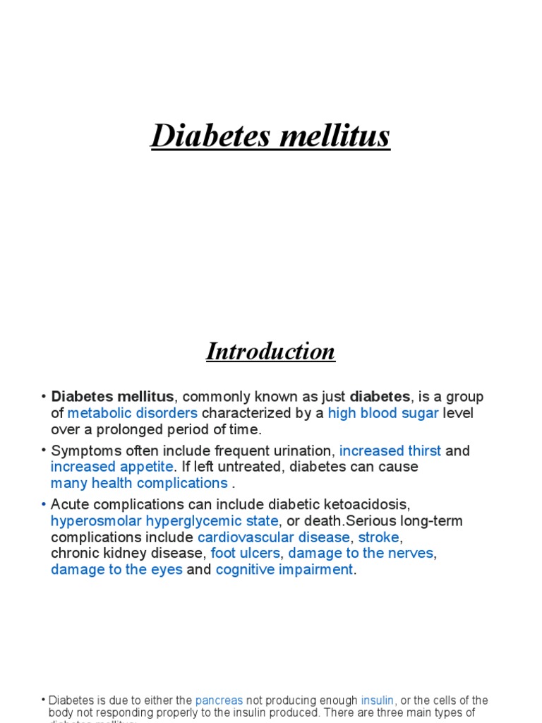 Diabetes Mellitus | PDF | Diabetes | Hyperglycemia