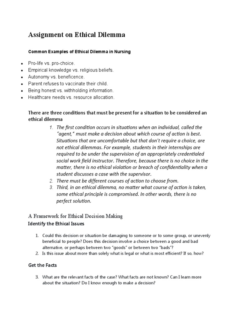 Ethical Dilemma Assignment | PDF | Virtue Ethics | Evaluation