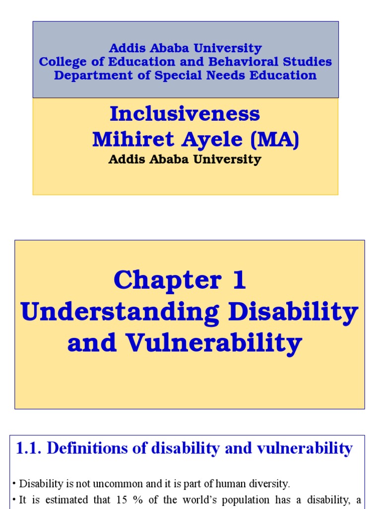1 Chapter 1 Understanding Disability & Vulnerability FINAL - ppt-1 | PDF | Disability ...