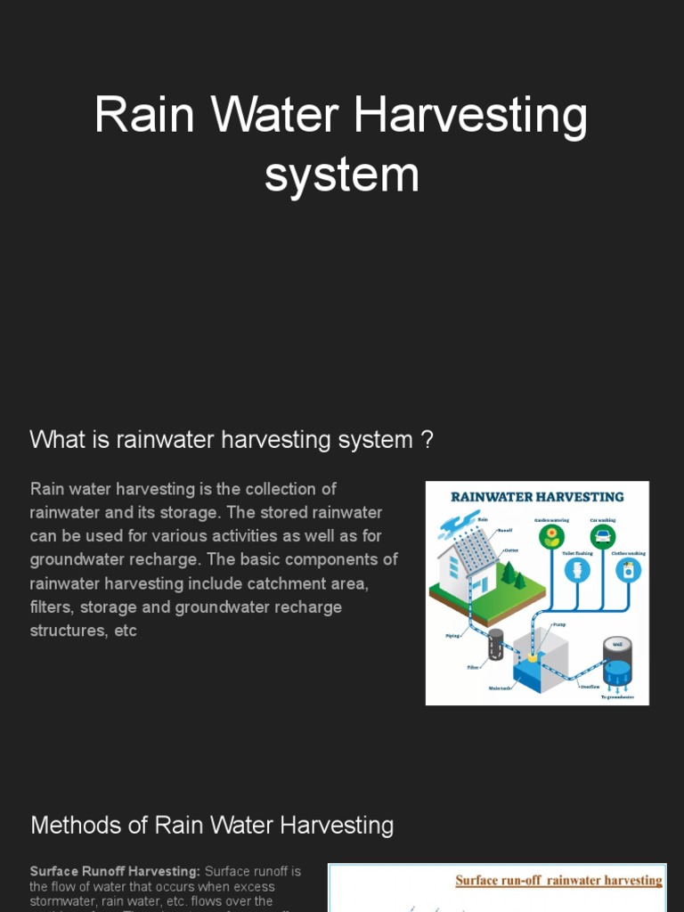 Green Infrastructure 2018BArc080 Rain Water Harvesting System | PDF ...