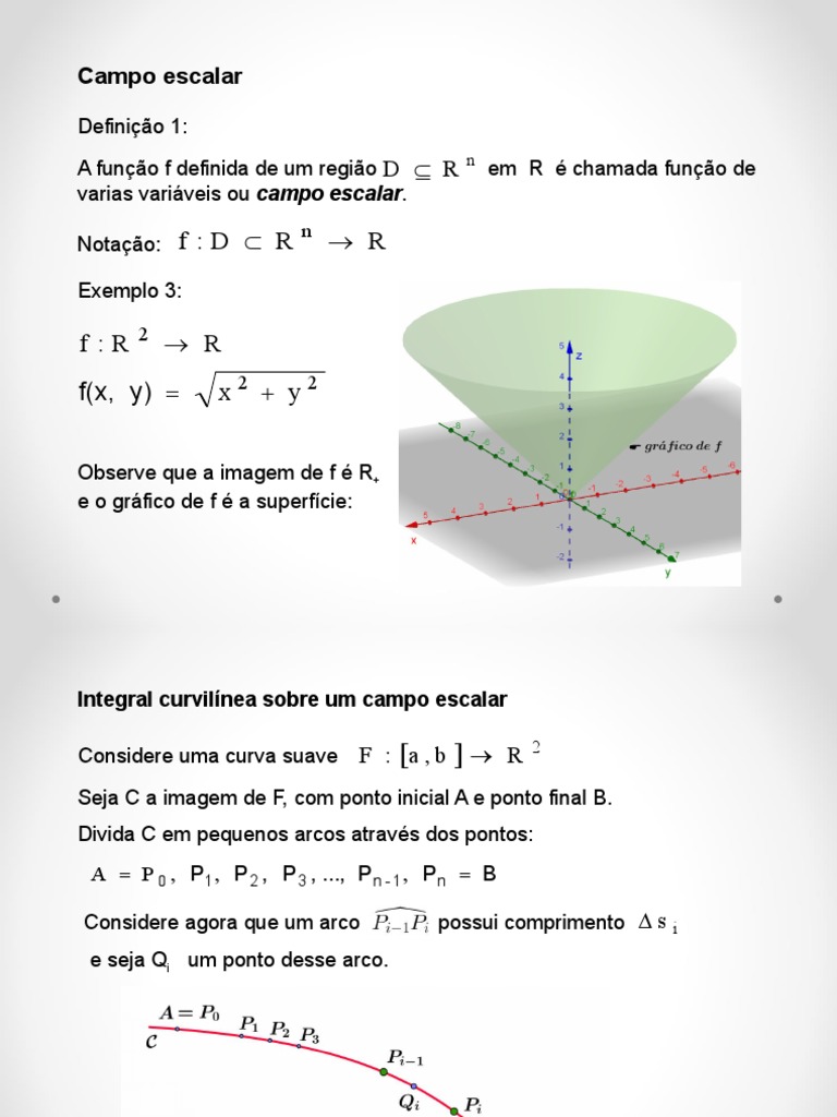 Calculo 3 Aula 10 - Integral de Linha Sobre Campo Escalar | PDF | Analise matemática | Matemática