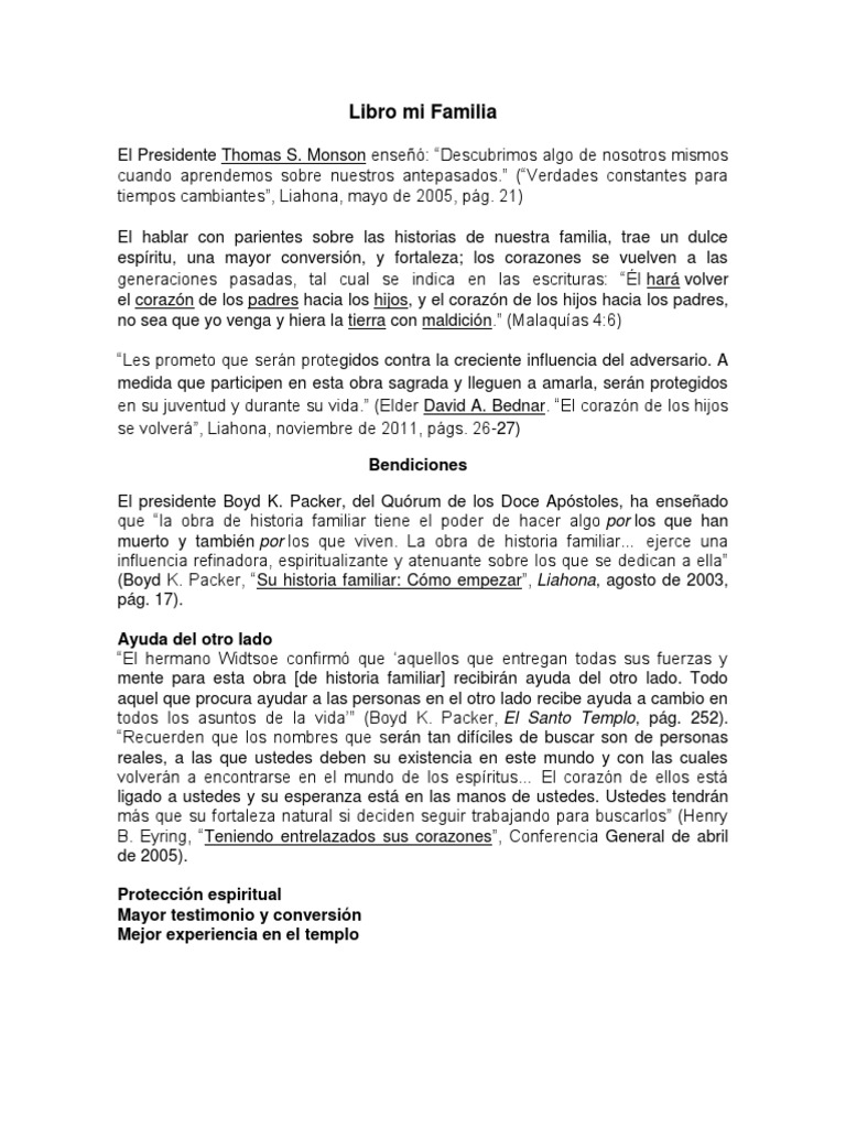 Libro Mi Familia | PDF