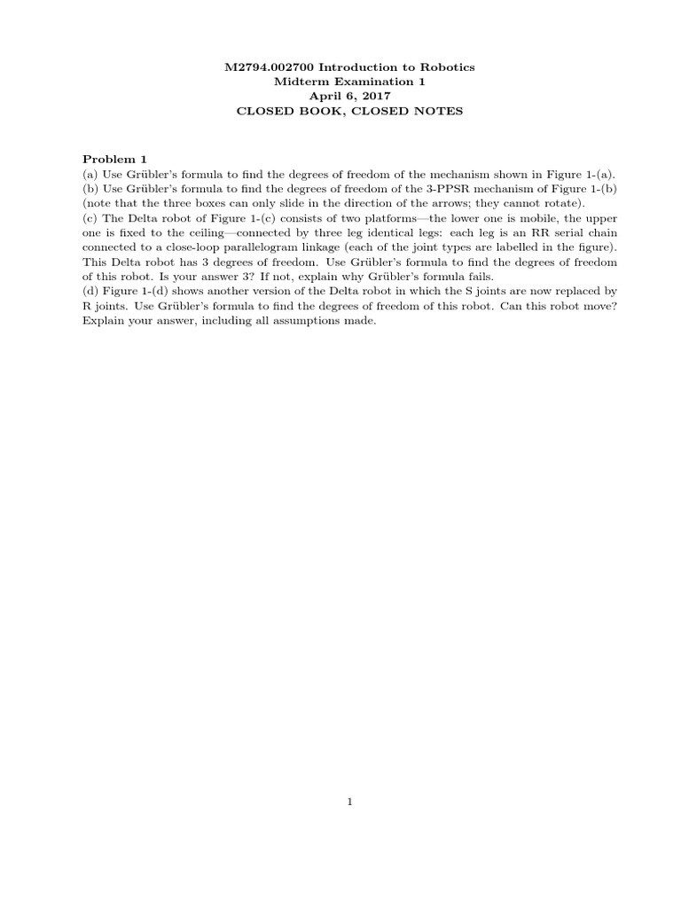 SNU 2017 Exams | PDF | Mechanical Engineering | Kinematics