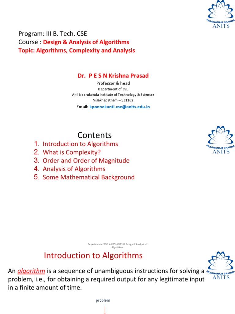 Unit 1 Daa PPT | PDF | Time Complexity | Computational Complexity Theory