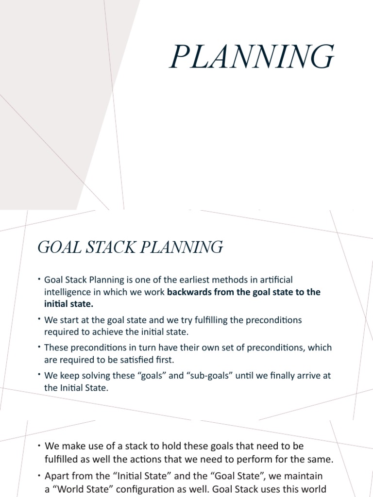 Goal Stack Planning | PDF | Artificial Intelligence | Intelligence (AI ...