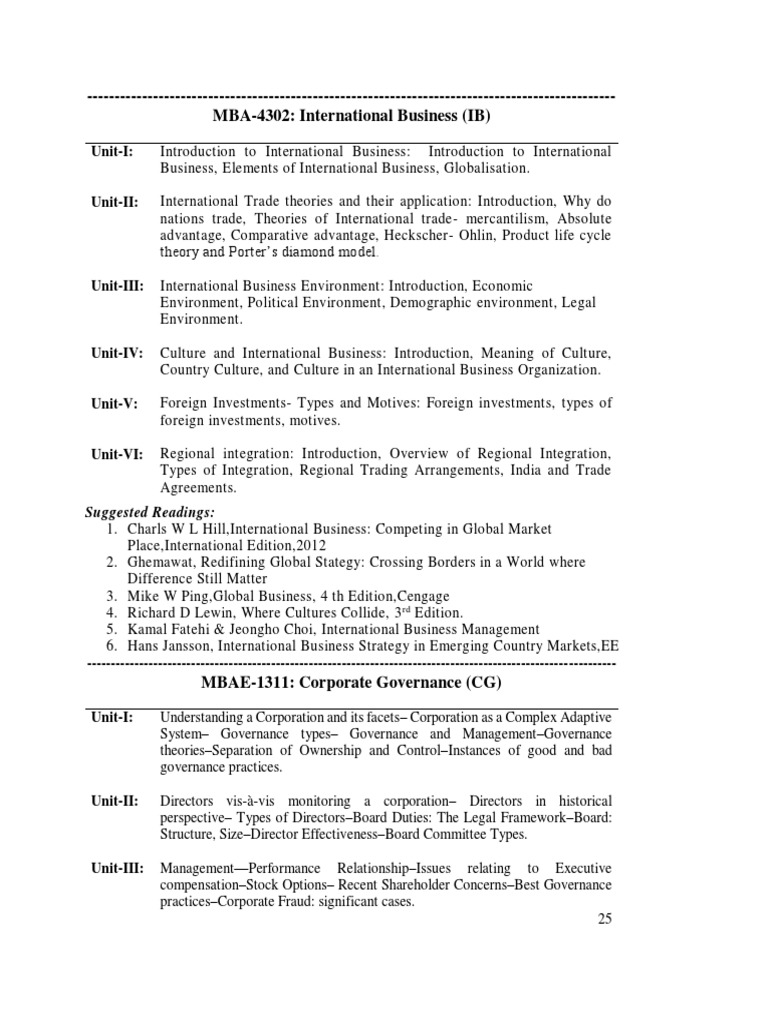 MBA-4302: International Business (IB) | PDF | Corporate Social ...