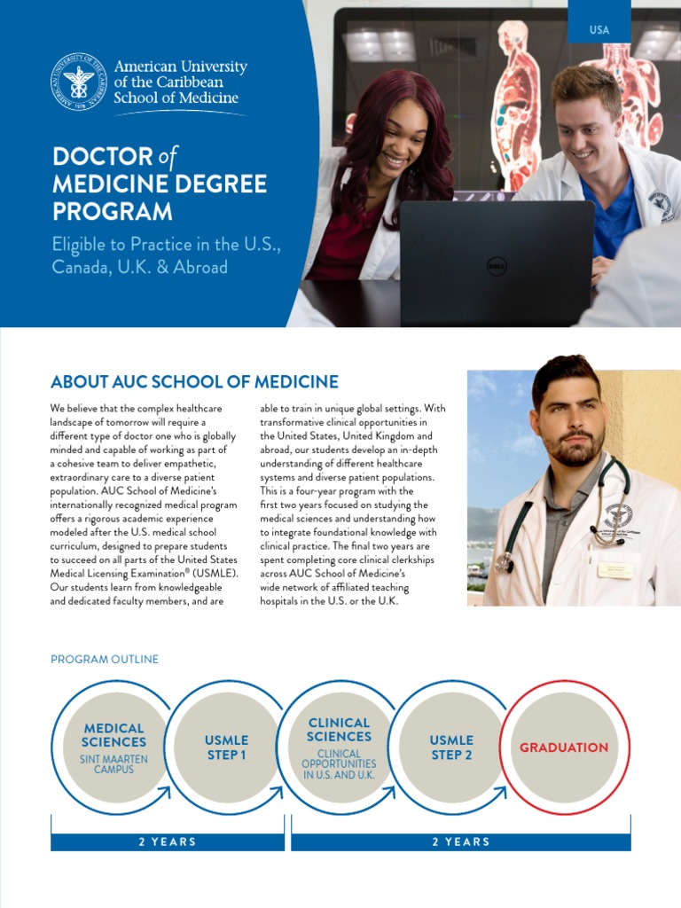 AUC MD Program Fact Sheet | PDF | Residency (Medicine) | Medical School