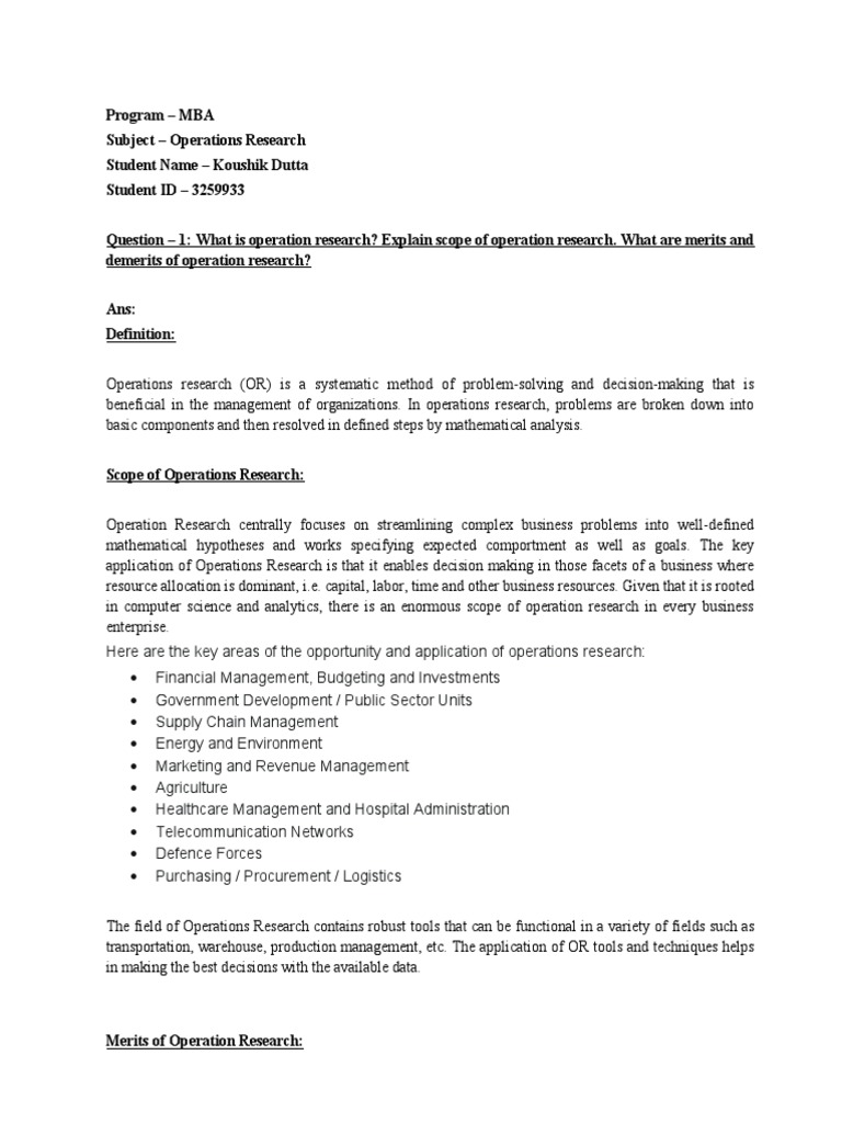 Operations Research Assignment 2 | PDF