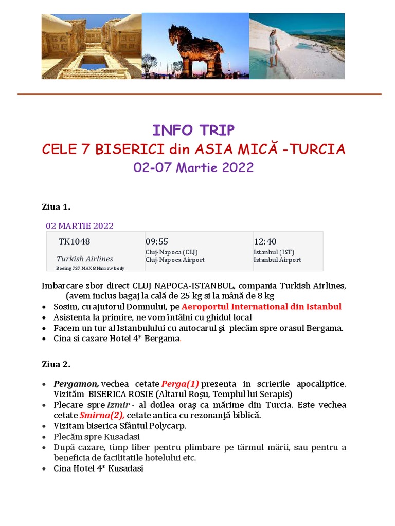 A Itinerar Info Trip Turcia | PDF