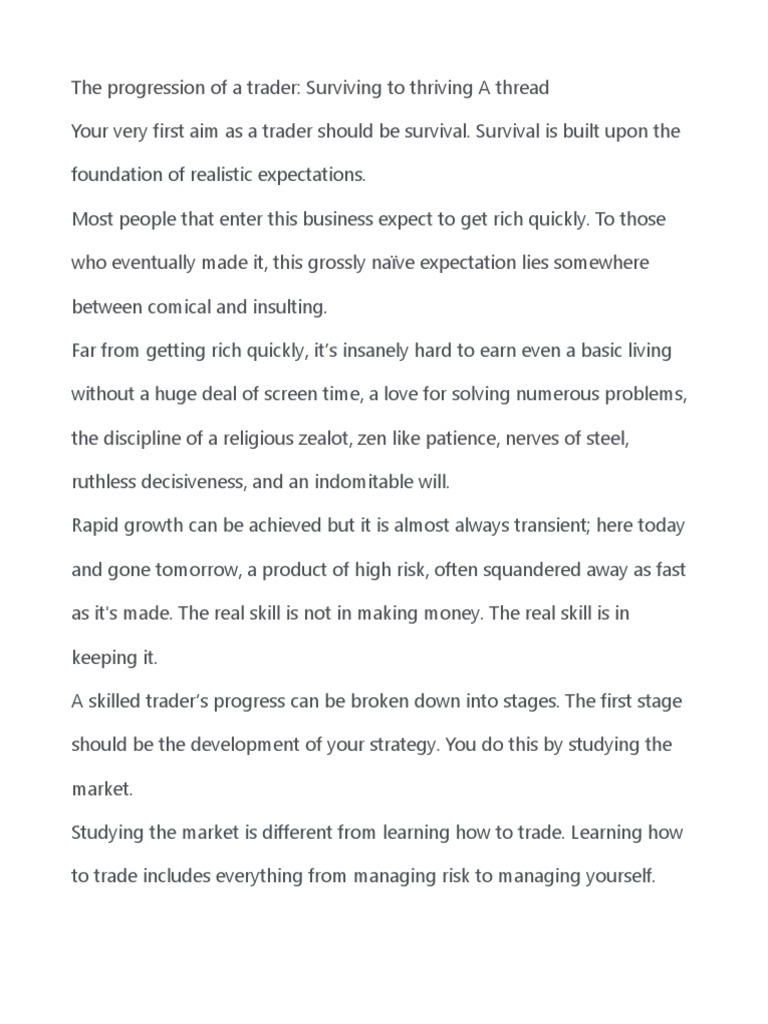 Trader's Journey: From Survival to Success | PDF