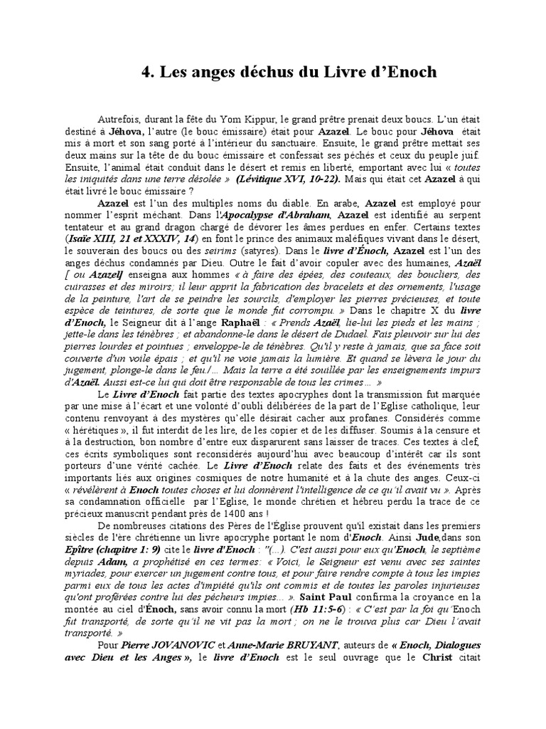 Les Anges Déchus dans le Livre d'Enoch | PDF | Doctrines et croyances ...