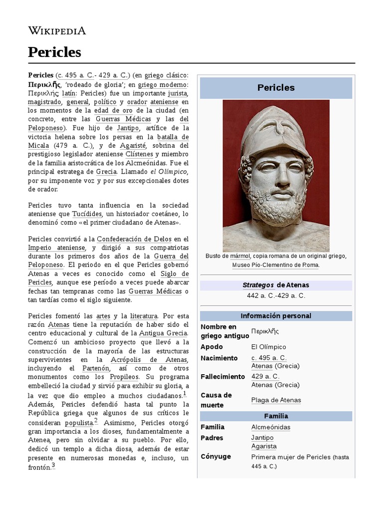 Pericles | PDF | Esparta | Gobierno griego antiguo