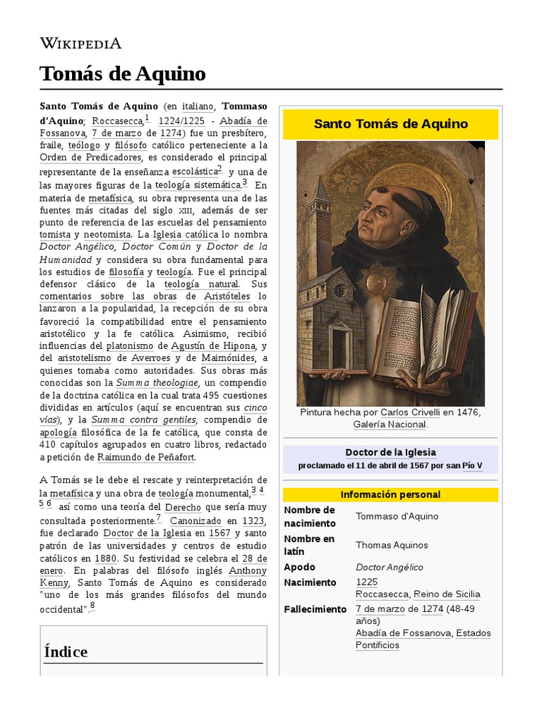 Tomás de Aquino | PDF | Tomás de Aquino | La Ley natural