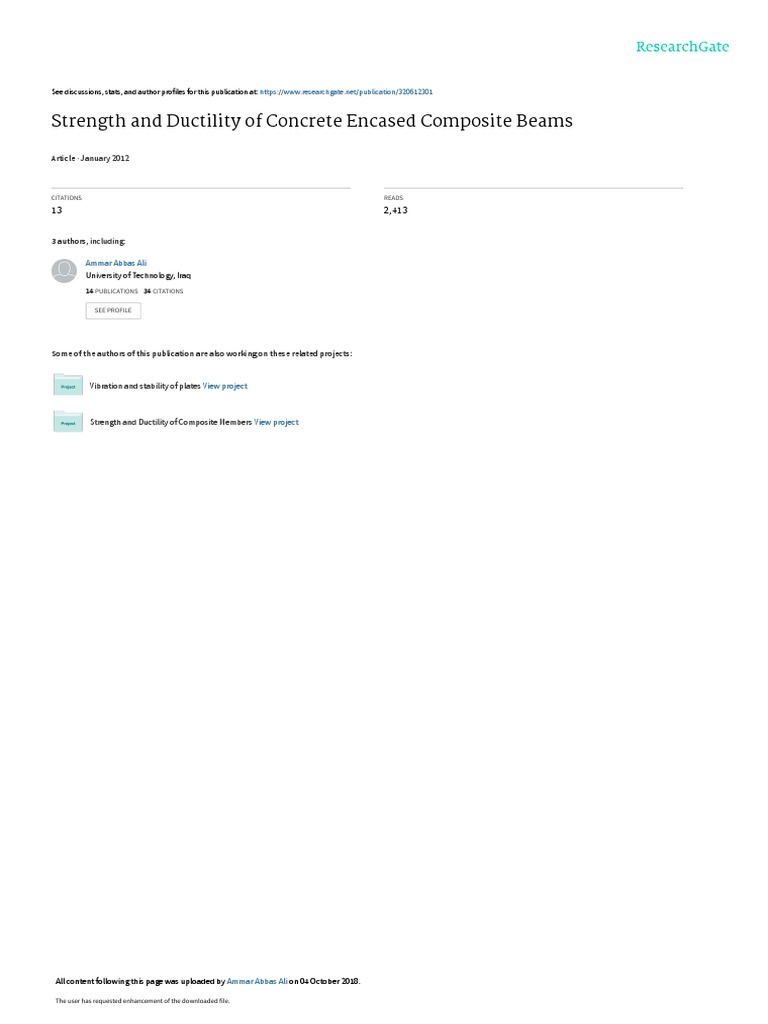 Composite Beam Design 1 | PDF | Strength Of Materials | Beam (Structure)