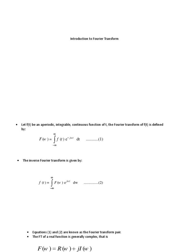 9-Introduction To Fourier Transform | PDF | Discrete Fourier Transform ...