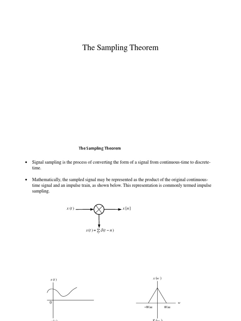 8-The Sampling Theorem | PDF | Sampling (Signal Processing) | Computer ... 8-The Sampling Theorem | PDF | Sampling (Signal Processing) | Computer ...