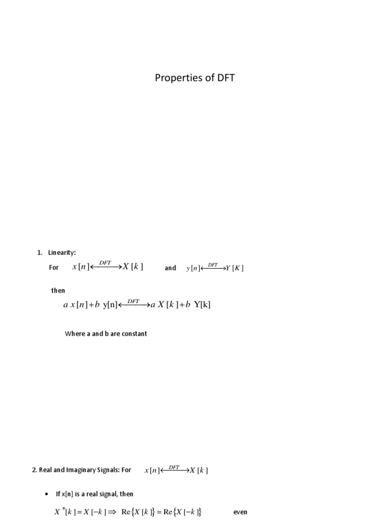 10.properties of DFT | PDF | Discrete Fourier Transform | Spectral Density