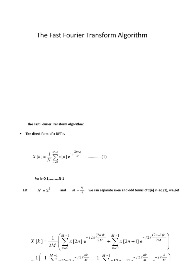 The Fast Fourier Transform Algorithm | PDF | Fast Fourier Transform ... The Fast Fourier Transform Algorithm | PDF | Fast Fourier Transform ...