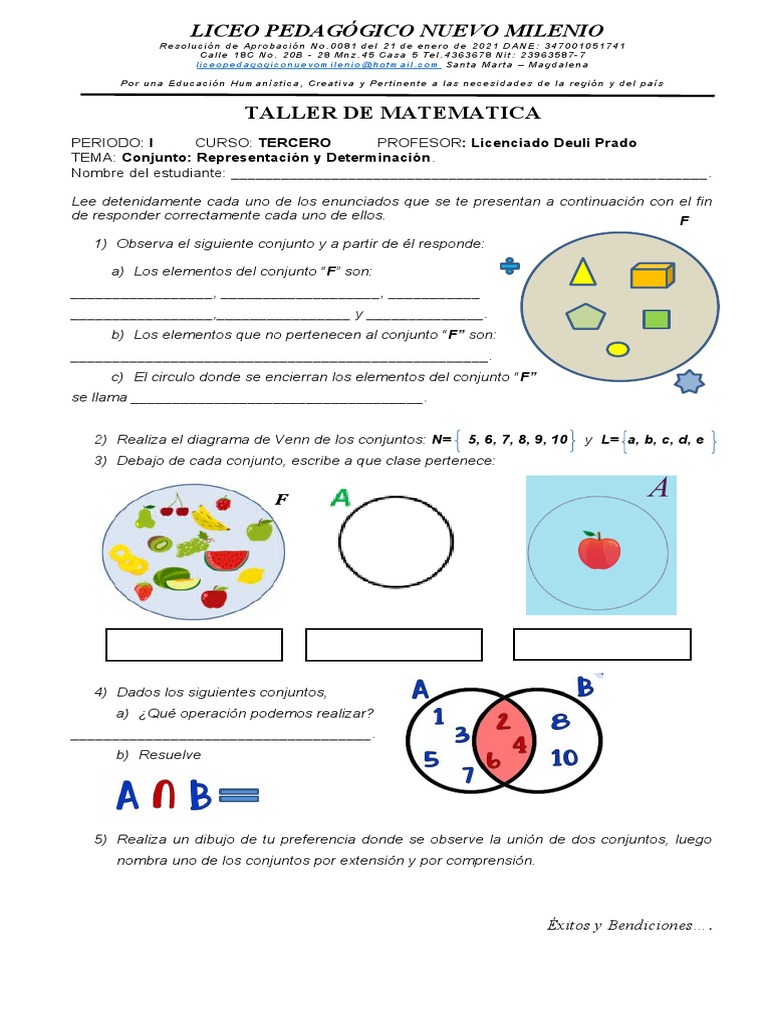 Talleres - Conjuntos | PDF | Métodos y materiales de enseñanza | Arte