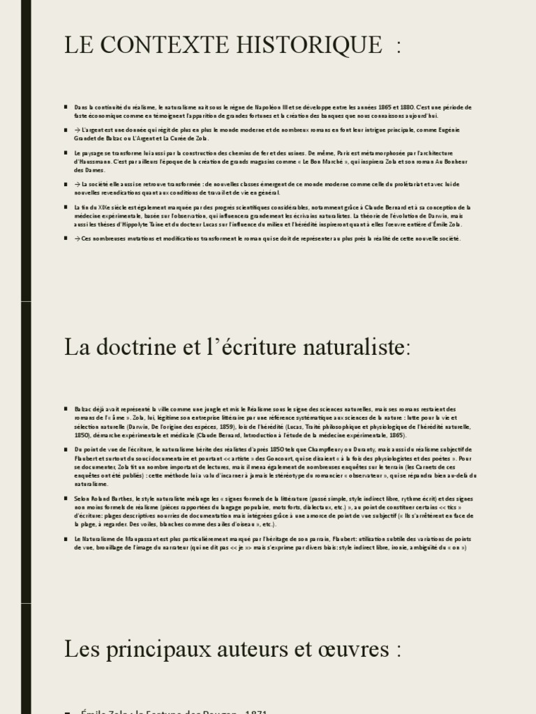 Le Naturalisme | PDF | Réalisme (littérature) | Émile Zola