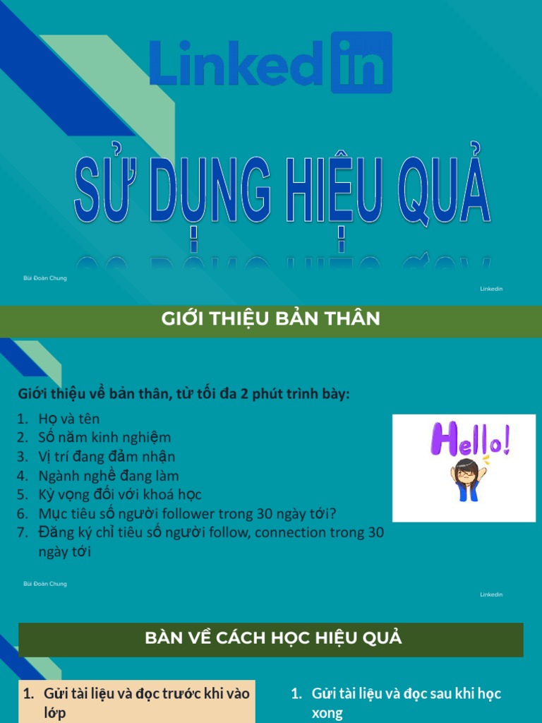 Baigiang-Su Dung Linkedin Hieu Qua-Buoi 1 | PDF