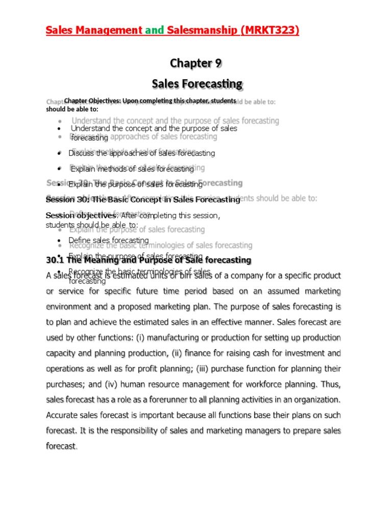 Sales Salesmanship Handout | PDF | Forecasting | Time Series