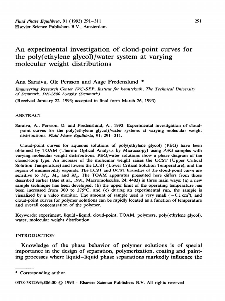Experimental Investigation of the Effect of Molecular Weight ...