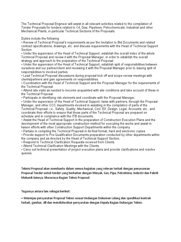 The Technical Proposal Engineer | PDF | Business The Technical Proposal Engineer | PDF | Business