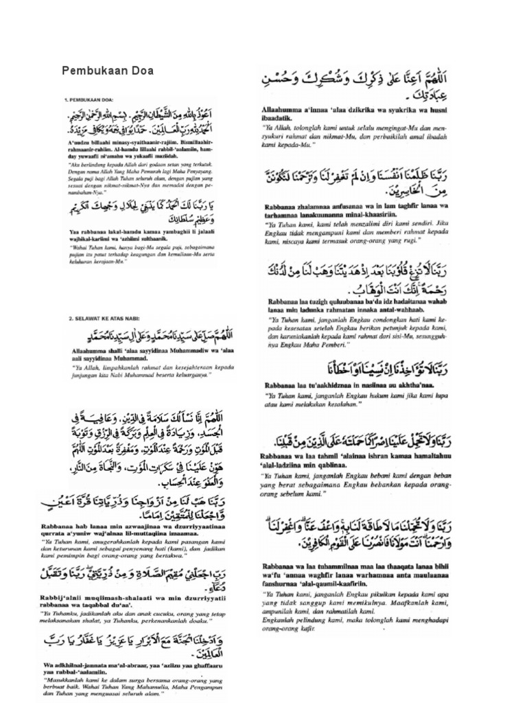 Pembukaan dan Penutup Doa | PDF